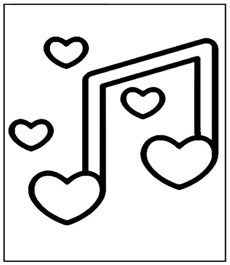 Music Note Heart Coloring Super