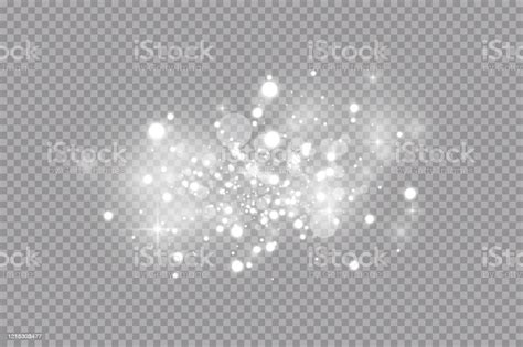 빛 빛 효과 벡터 그림입니다 크리스마스 플래시 먼지입니다 화이트 스파크와 반짝이 특수 조명 효과 벡터는 투명한 배경에 반짝입니다