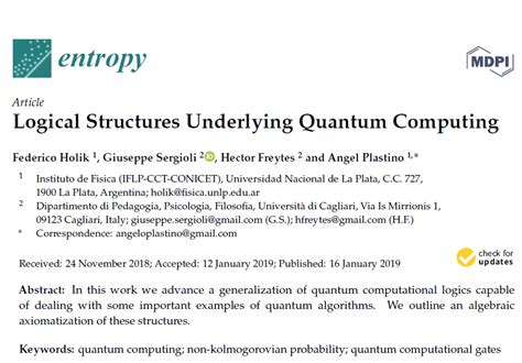 Logical Structures Underlying Quantum Computing