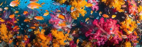 Vibrant Coral Reef Teeming With Marine Life Premium Ai Generated Image