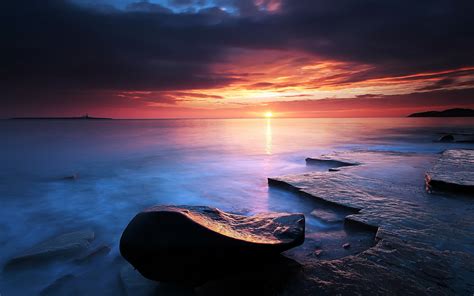 배경 화면 1920x1200px 해변들 구름 연안 대양 반사 록 바다 육지 하늘 돌 해돋이 일몰 물