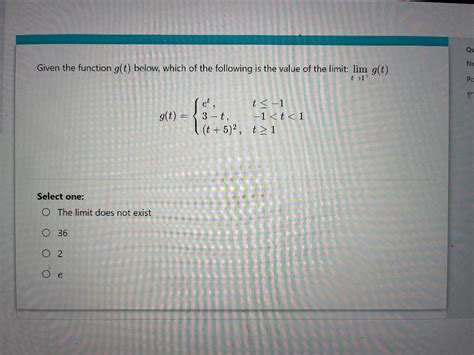 Solved Given The Function G T Below Which Of The Following Chegg Com