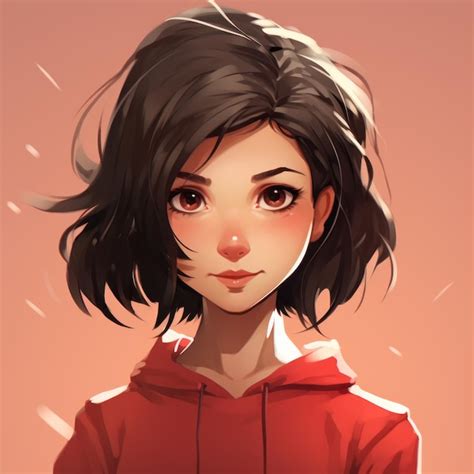 Premium Ai Image An Illustration Of A Girl In A Red Hoodie