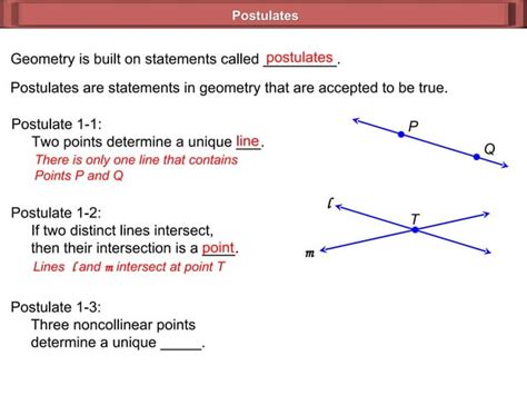 Postulates Geometry 1 3 Ppt