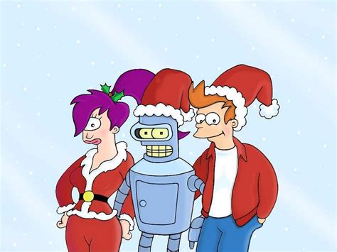 Tv Futurama Bender Fry Christmas Turanga Leela Santa Futurama
