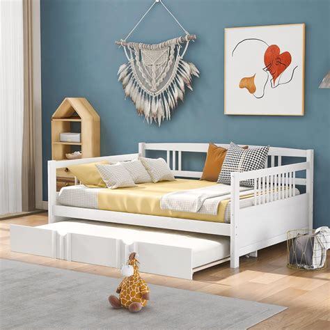 Tianai Daybed Bed Wooden Slats Support Modern Living Daybed With Rails