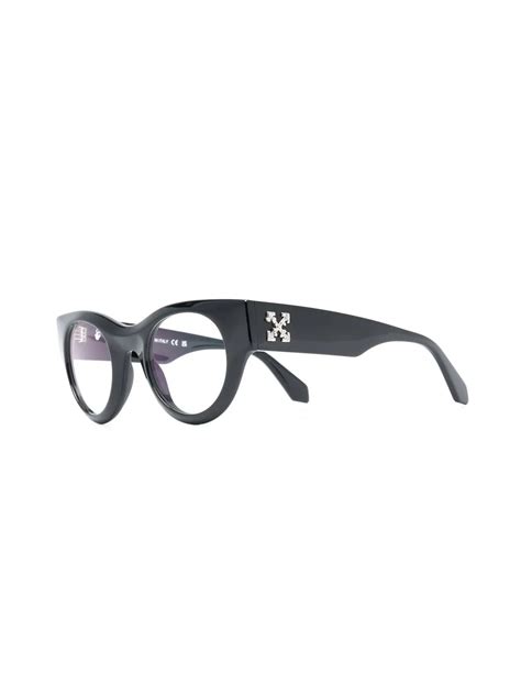 Off White Eyewear Arrows Round Frame Glasses Black Farfetch