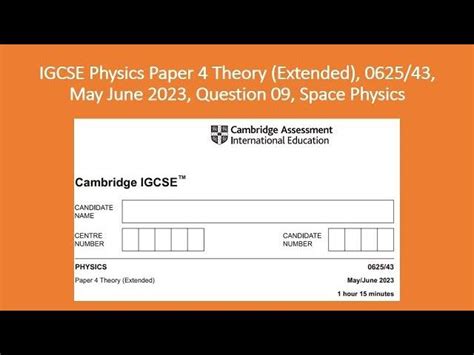 Ferhan Mazher On Linkedin May June 2023 Igcse Physics Paper 4 Theory Extended 0625 43