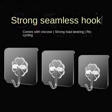 Ten Pack Strong Adhesive Hooks Nail Free Traceless Wall Hooks For