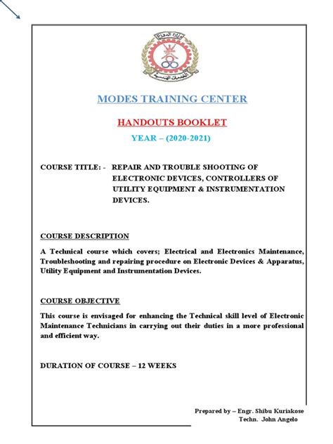 Handout Booklet Electronics Download Free Pdf Power Supply