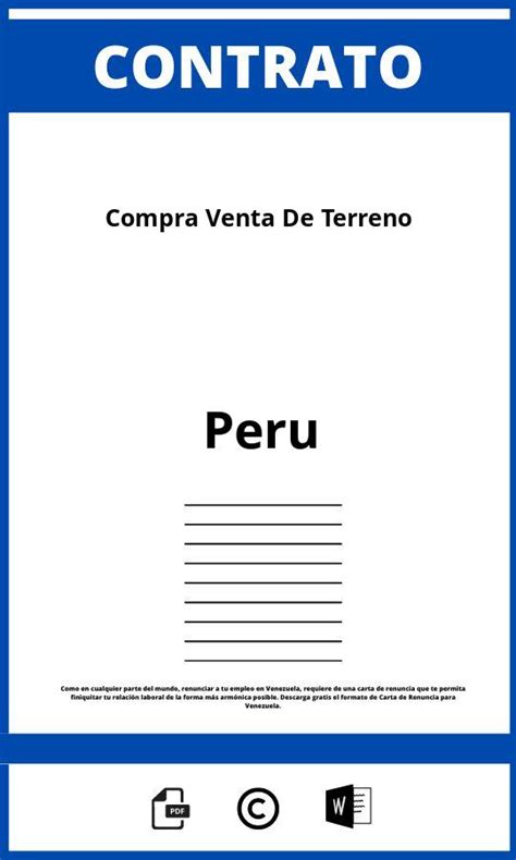 Contrato De Compra Venta De Terreno Peru 2026