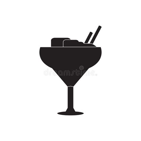 Isolated Cocktail Silhouette Stock Vector Illustration Of Fresh