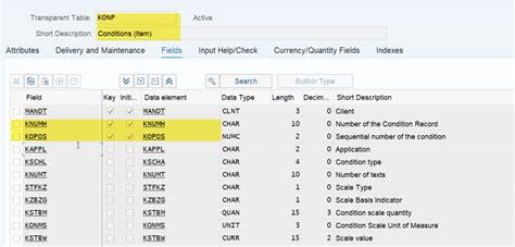 Sd Price Condition Tables Sapcodes