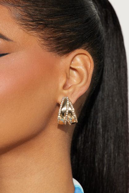 Urban Vogue Hoop Earrings Gold Fashion Nova