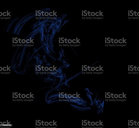 검은 바탕에 블루 프랙탈 패턴입니다 디지털 예술입니다 3d 렌더링입니다 컴퓨터 생성 이미지 검은색에 대한 스톡 사진 및 기타