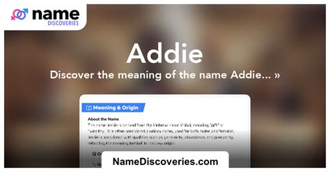 Addie Name Meaning And Origin