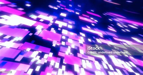 보라색과 파란색 에너지 사각형과 직사각형 입자 마법 빛나는 하이테크 미래 추상 배경 0명에 대한 스톡 사진 및 기타 이미지 0명 가리기 개념 Istock