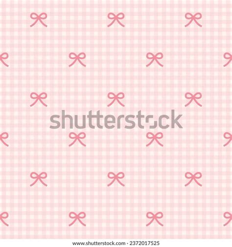 Pink Checkered Seamless Pattern Little Bows Stock Vector Royalty Free