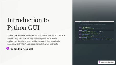 Introductiontopythonguippt Presentation Ppt