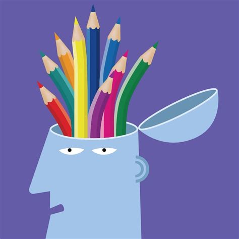 Premium Vector Artificial Intelligence Concept Design Pencil In The Brain