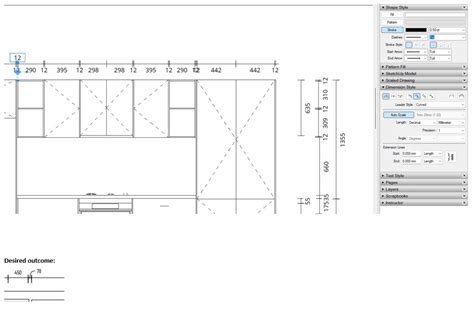 Dimensions Curved Leader Not Showing Layout Sketchup Community
