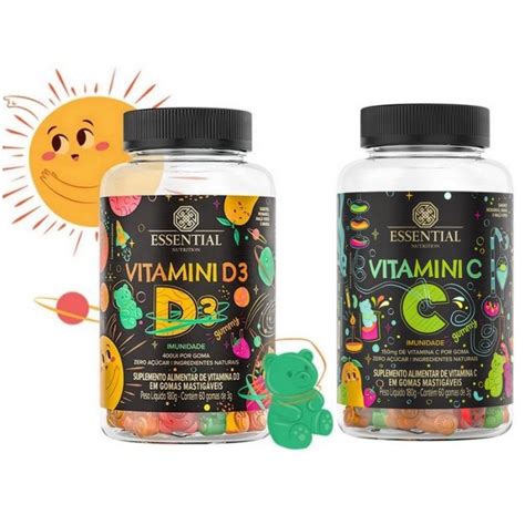Kit Imunidade Infantil Vitamina C D Gomas Essential Nutrition Em Promo O Na Americanas