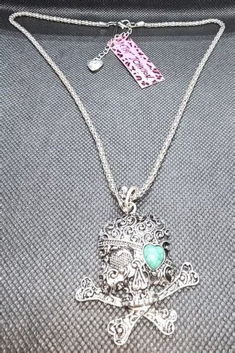 Betseyjo Faux Turquoise 1 Eyed Willy Jolly Roger Pirate 18 Silverstone