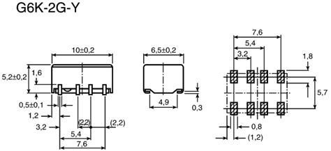 G6K 2G Y 12DC Omron Relé de señal Omron G6K DPDT 12V dc montaje en