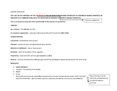 General Provision Law Reviewer General Provision Art 1767 By The