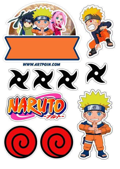 Topo De Bolo Naruto Cut Chibi Personagens Fundo Transparente Png