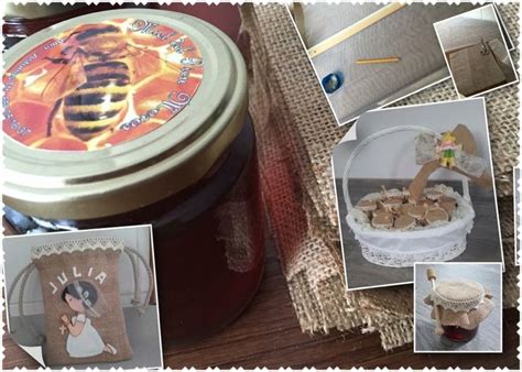 Tarro De Miel De 300 Gr Con Saco Arpillera Y Puntilla Más Catador De