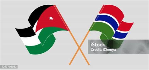 요르단과 감비아의 교차 국기 0명에 대한 스톡 벡터 아트 및 기타 이미지 0명 감비아 교섭 Istock