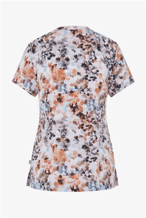 Healing Hands Water Colors Womens 3 Pocket Stretch Round Neck Quarter