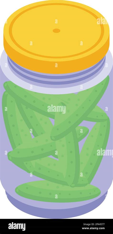 Pickled Green Cucumber Icon Isometric Of Pickled Green Cucumber Vector Icon For Web Design