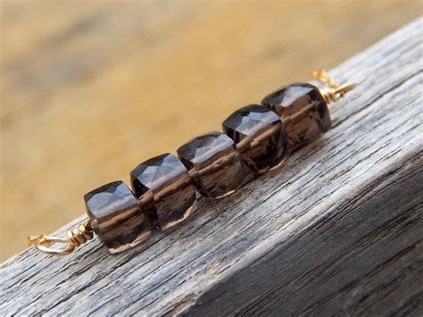 Geometric Smokey Quartz Necklace