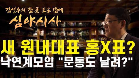 김성수tv 심야시사 새 원내대표에 홍x표 문재인까지도 날려야 한다는 낙연계 모임은 어디 찐 청와대 라인들도 분노