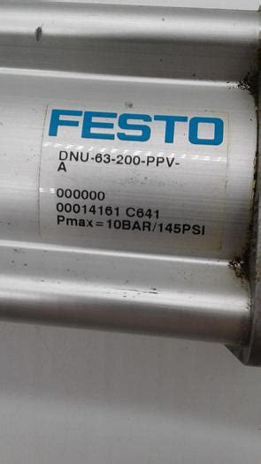 Used Festo Dnu Ppv A Pneumatic Cylinder For Sale At Nd
