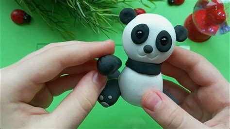 Лепим Панду🐼🌿 из воздушного пластилина - YouTube