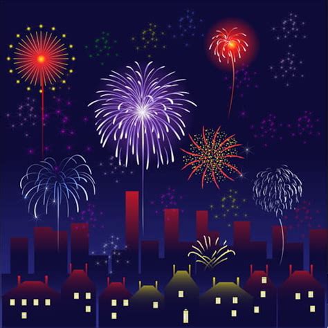 휴일 불꽃 놀이 디자인 벡터 소재 세트 Eps Uidownload
