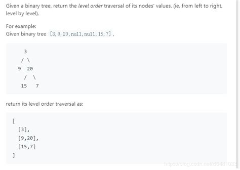 Leetcode【树】 102 Binary Tree Level Order Traversal（二叉树的层序遍历） Csdn博客