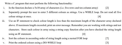 Solved 2 A Write A C Program That Must Perform The Chegg Com
