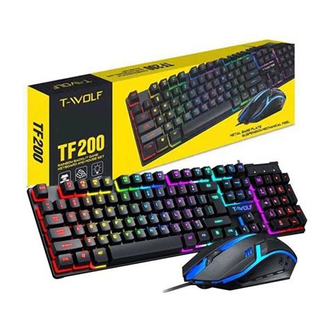 T Wolf Tf200 Key Board Rgb Led Usb Wired Keyboard And Mouse Combo Gaming Keyboard And Mouse Set