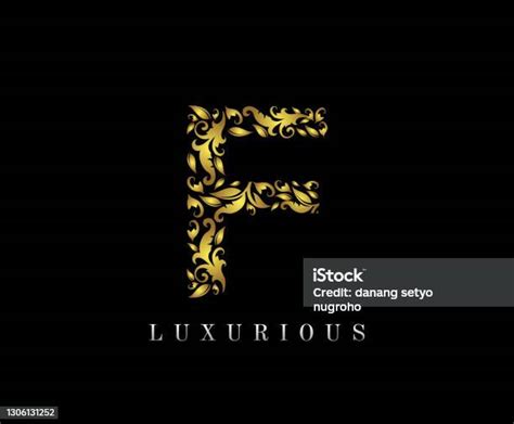 豪華黃金f字母圖標設計向量圖形及更多公主圖片 公主 創作性 古董 Istock