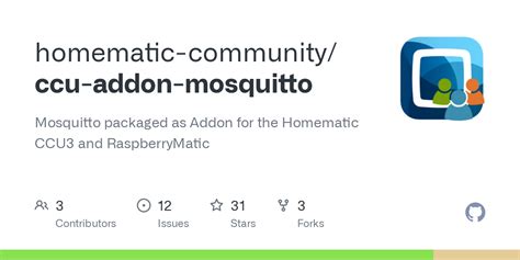 Github Homematic Communityccu Addon Mosquitto Mosquitto Packaged As Addon For The Homematic