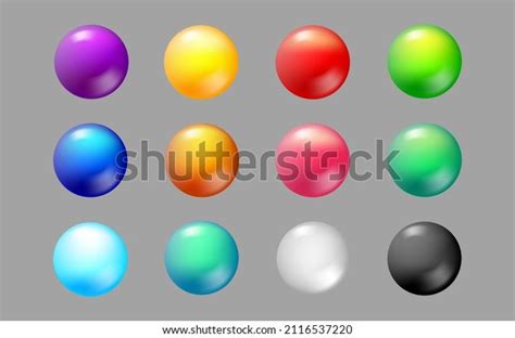 Colored Sphere Set Vector Glossy Buttons Stock Vector Royalty Free