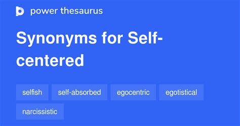 Self Centered Synonyms 964 Similar Words And Phrases