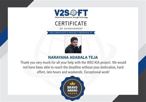 Narayana Teja Adabala On Linkedin Bravoaward