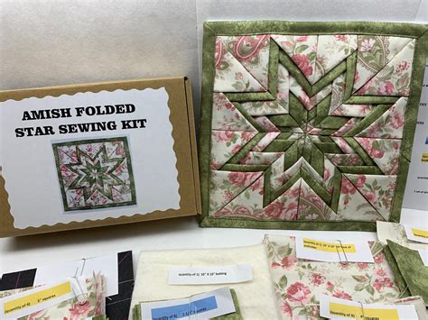 Sewing Kit For Amish Folded Star Trivet Diy Craft Project Ts To Sew