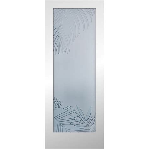 Reliabilt White 1 Panel Solid Core Frosted Glass Wood Slab Door Common