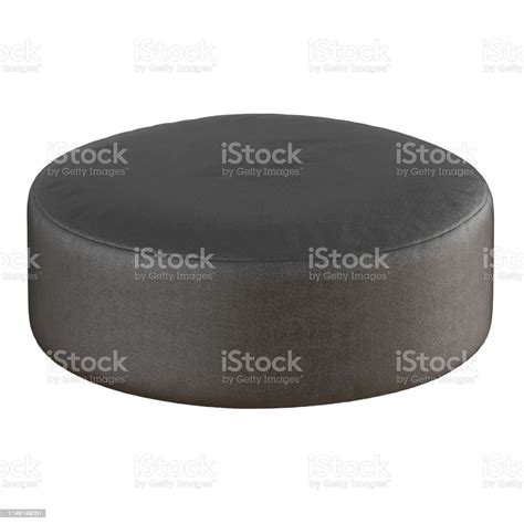 라운드 가죽 블랙 퍼프 흰색 배경 3d 렌더링 푸프에 대한 스톡 사진 및 기타 이미지 푸프 3차원 형태 원형 Istock